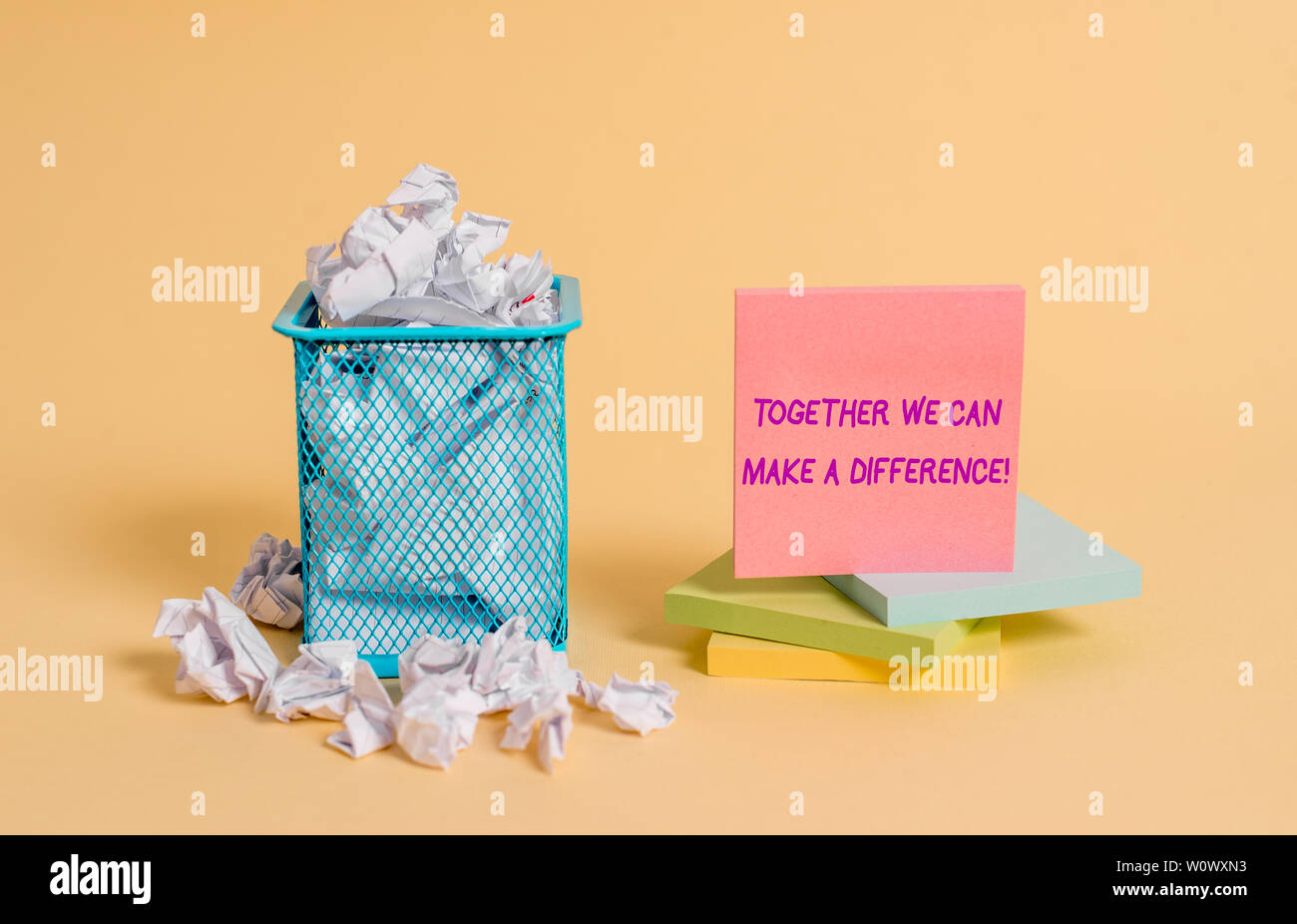 Conceptual hand writing showing Together We Can Make A Difference ...