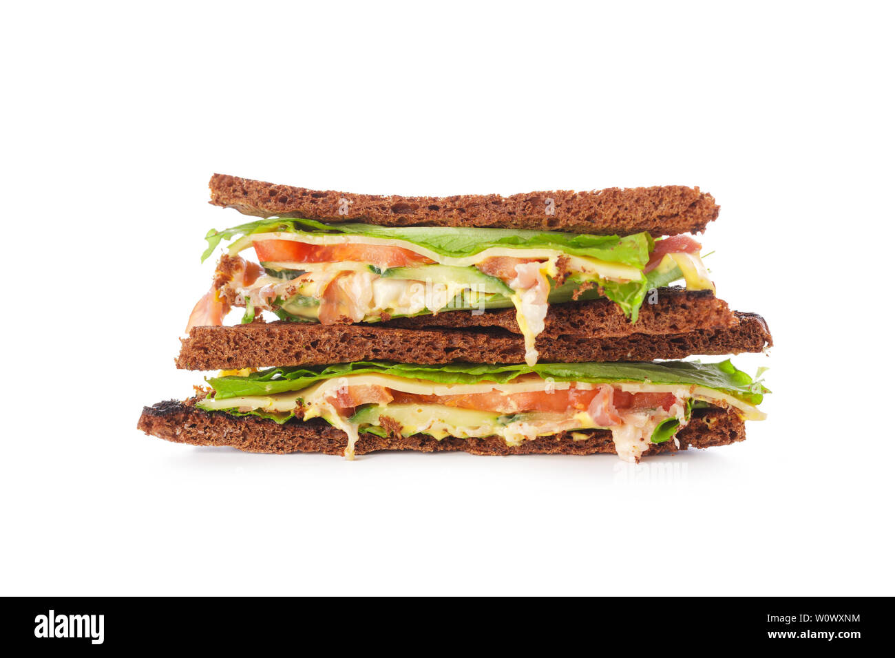 sandwich on white background Stock Photo - Alamy