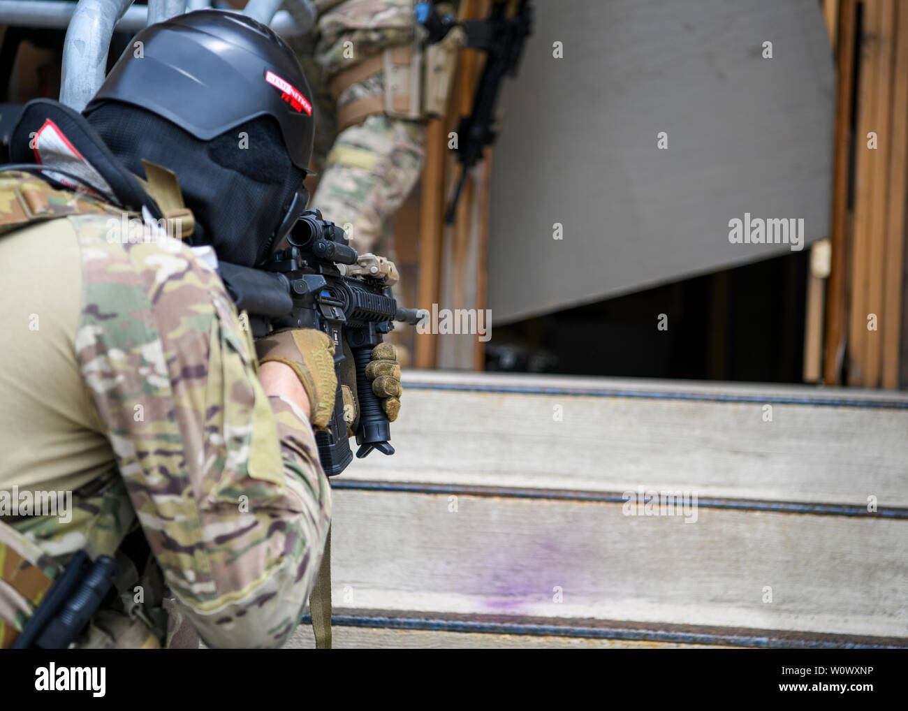 Explosive Ordnance Disposal technicians engage in force on force ...