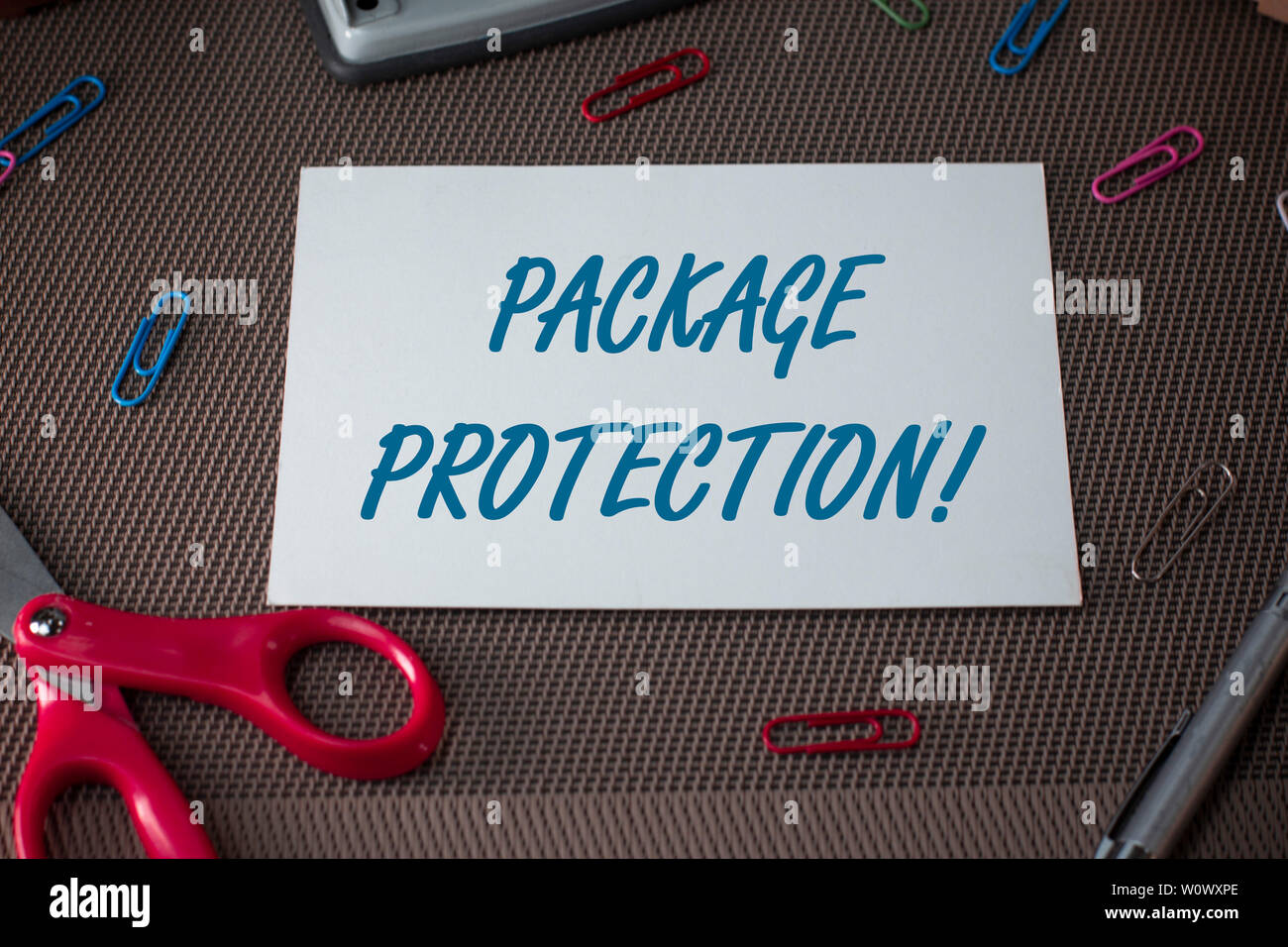 Text sign showing Package Protection. Business photo showcasing ...