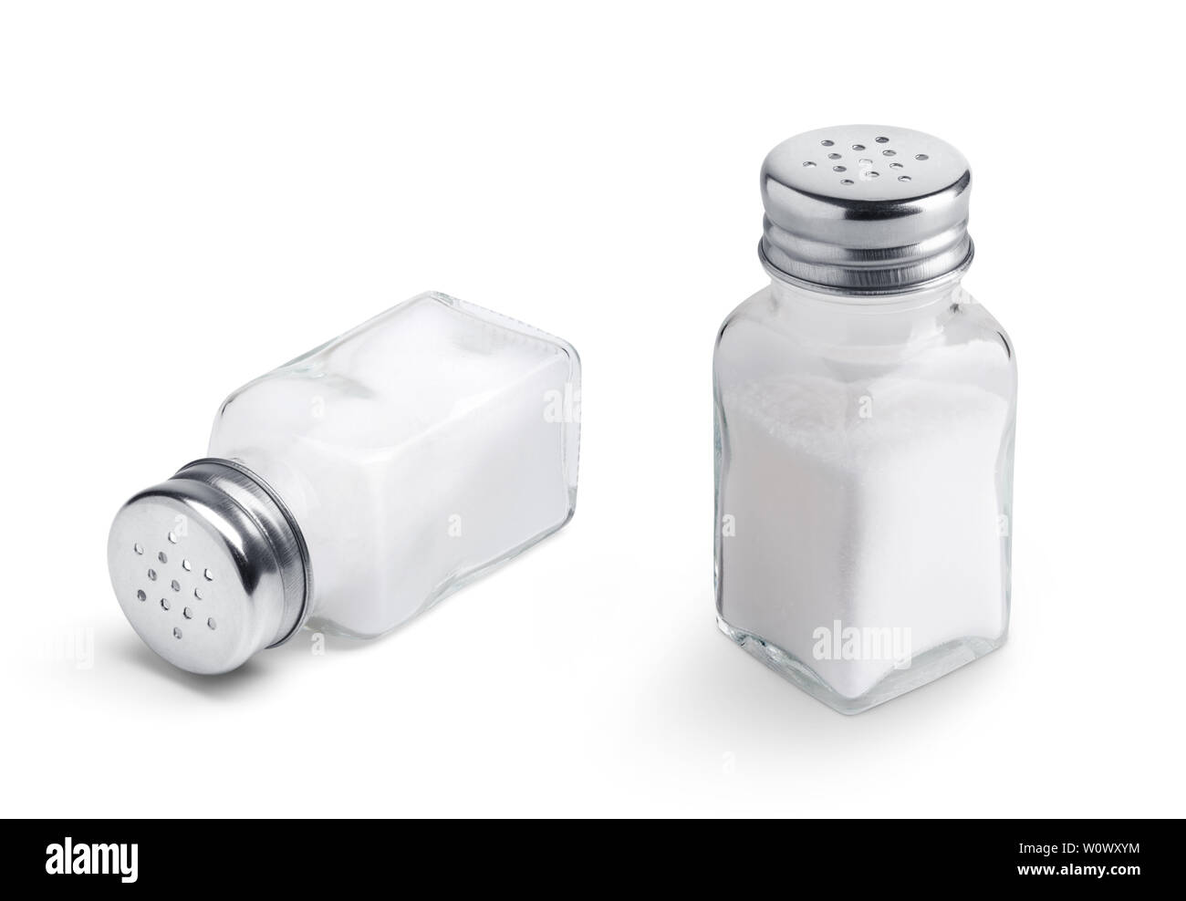 Salt shaker set isolated on white background Stock Photo - Alamy