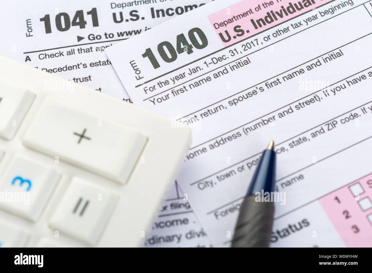 Tax forms, close up Stock Photo - Alamy