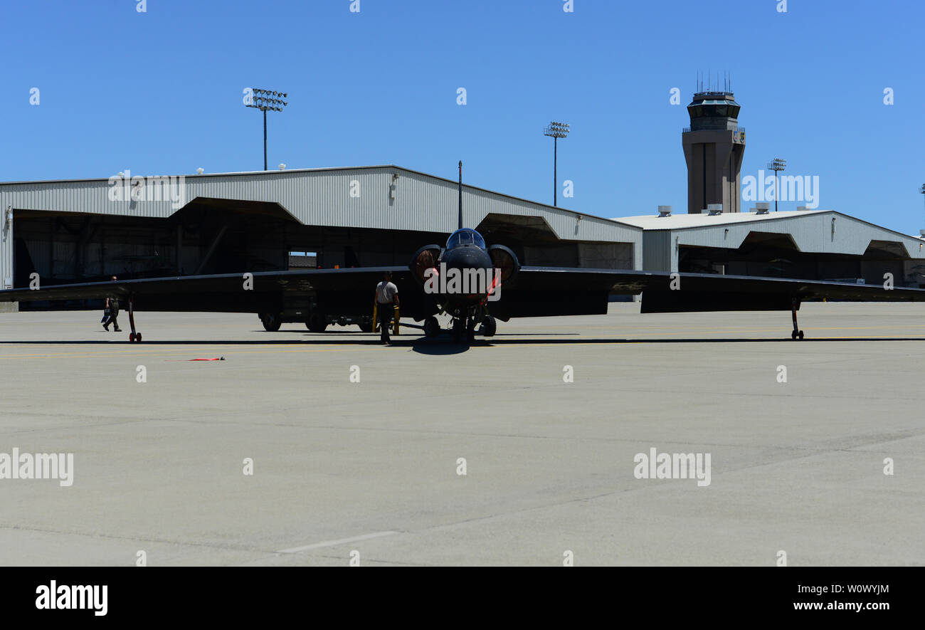 A 9th Aircraft Maintenance Squadron team tows a U-2 Dragon Lady June 26 ...