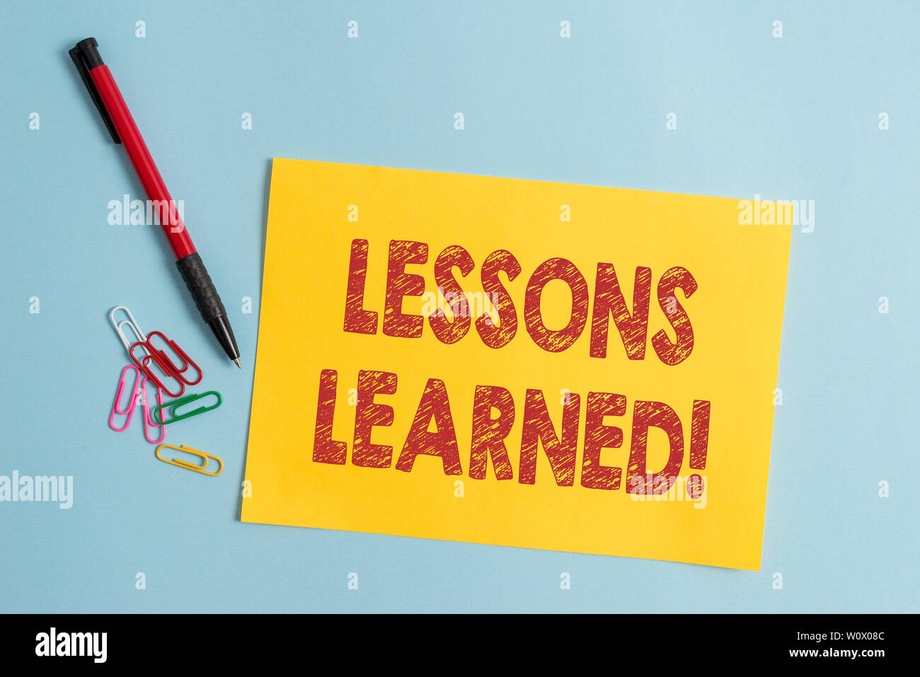 Handwriting text Lessons Learned. Conceptual photo experiences ...