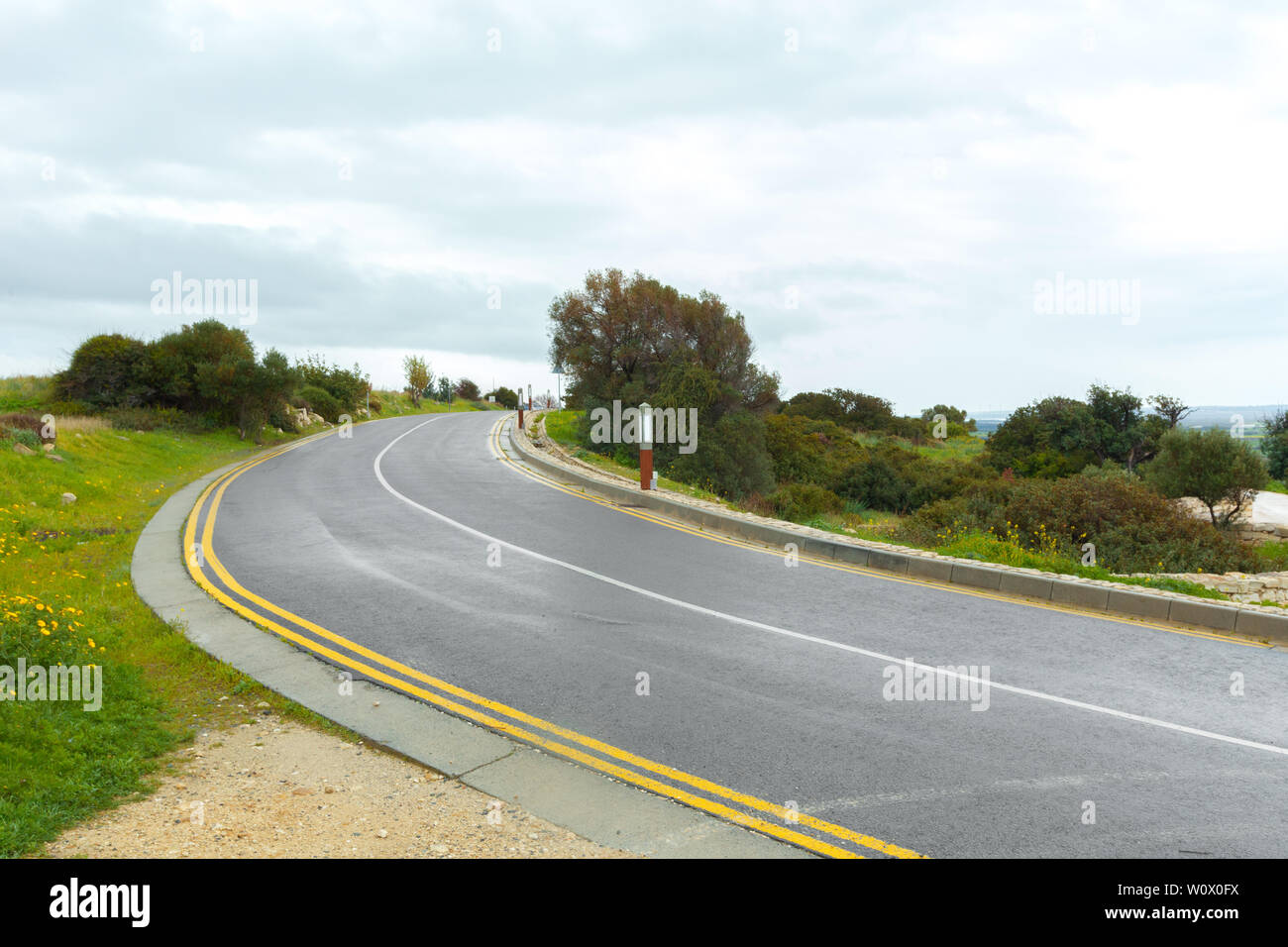 Driving on an empty road Stock Photo - Alamy