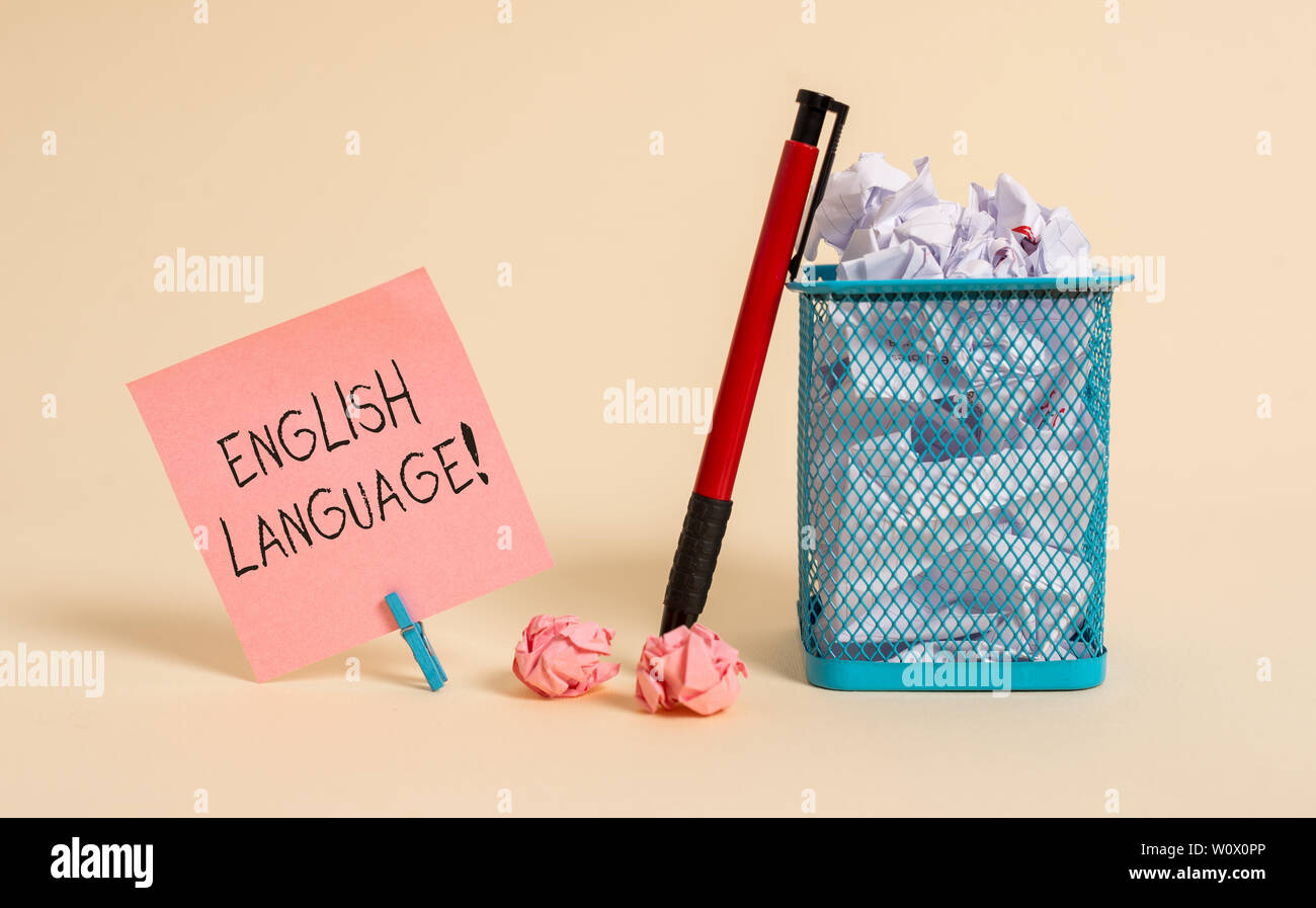 Word writing text English Language. Business photo showcasing third ...