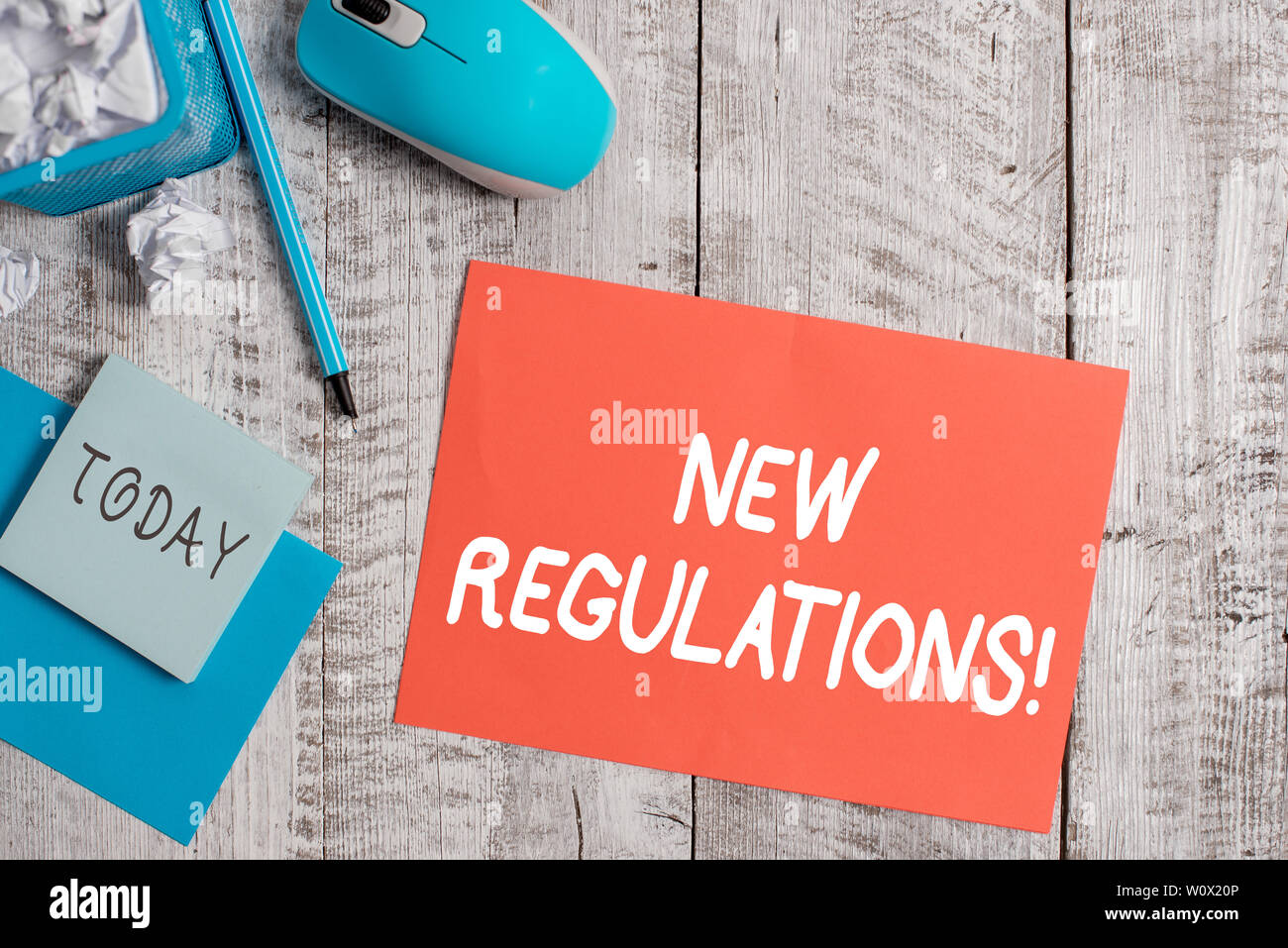 Handwriting text writing New Regulations. Conceptual photo rules made ...