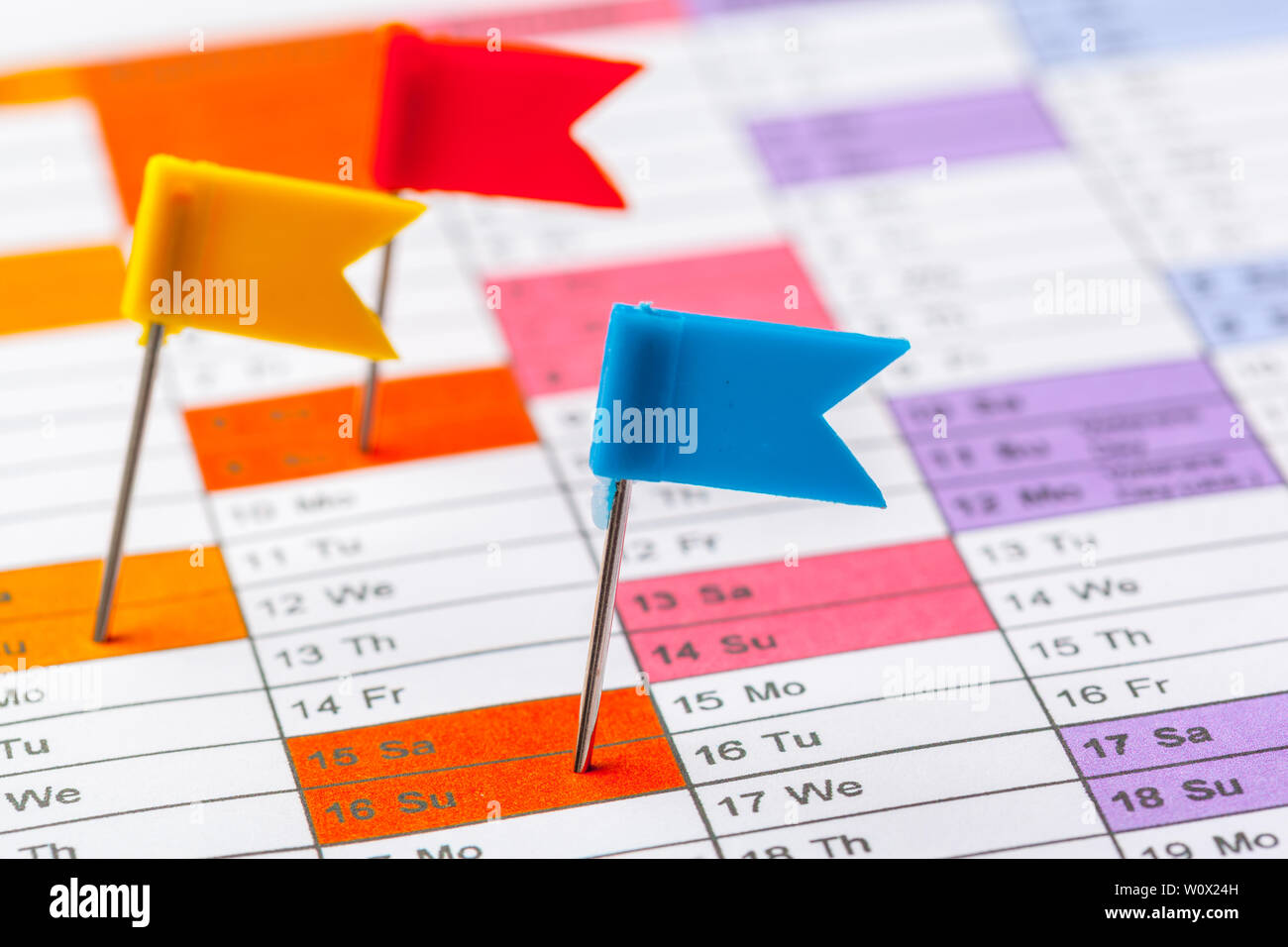 Closeup of dates on calendar page Stock Photo - Alamy
