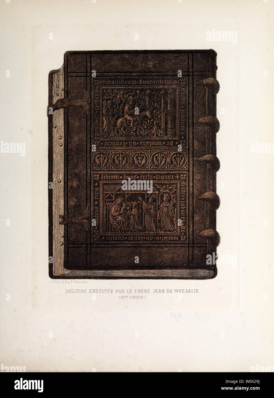 Bookbinding illustration. Retro and old image Stock Photo - Alamy