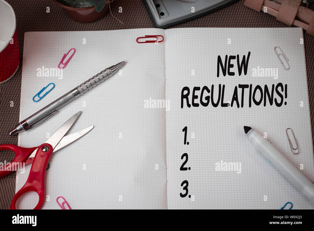Text sign showing New Regulations. Business photo showcasing rules made ...
