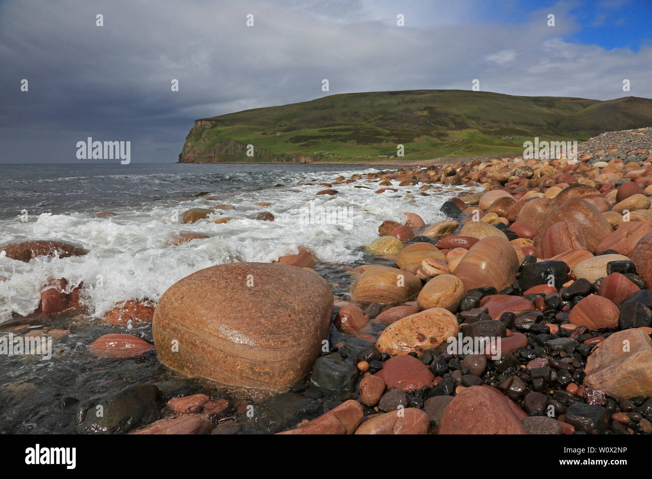 View of Rackwick beach and Bay Hoy Orkney Stock Photo - Alamy