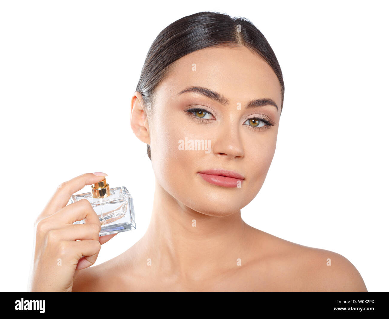 Model presenting beauty product Stock Photo - Alamy