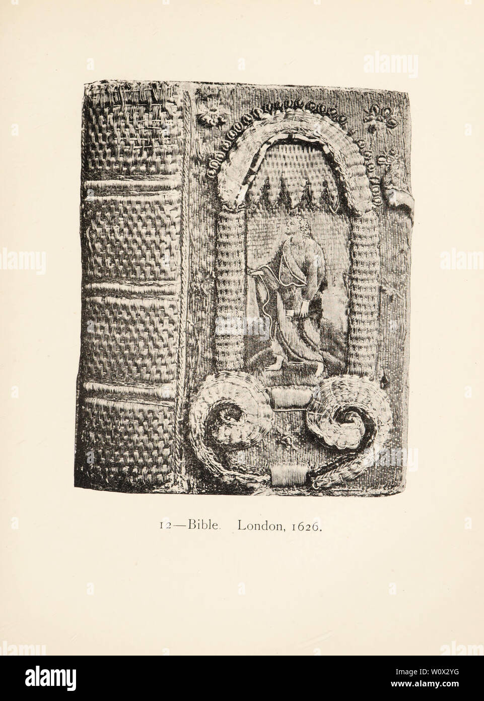 Bookbinding illustration. Retro and old image Stock Photo - Alamy