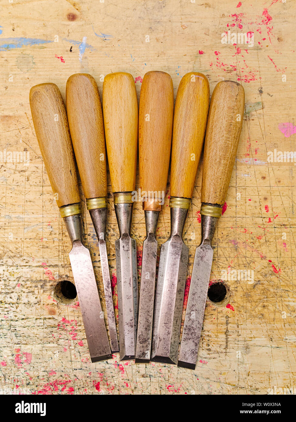 Hand tools on workbench hi-res stock photography and images - Alamy