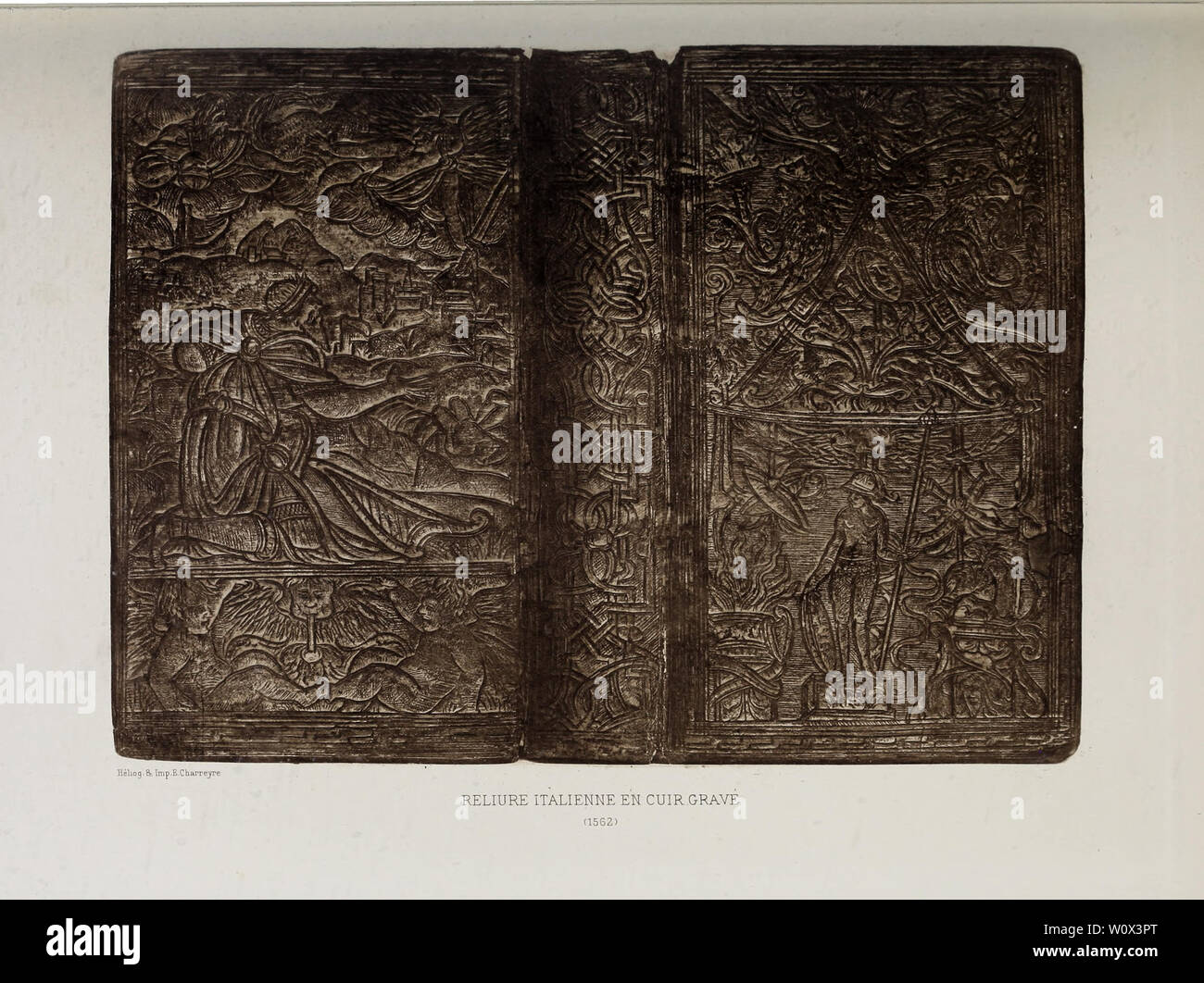 Bookbinding illustration. Retro and old image Stock Photo - Alamy