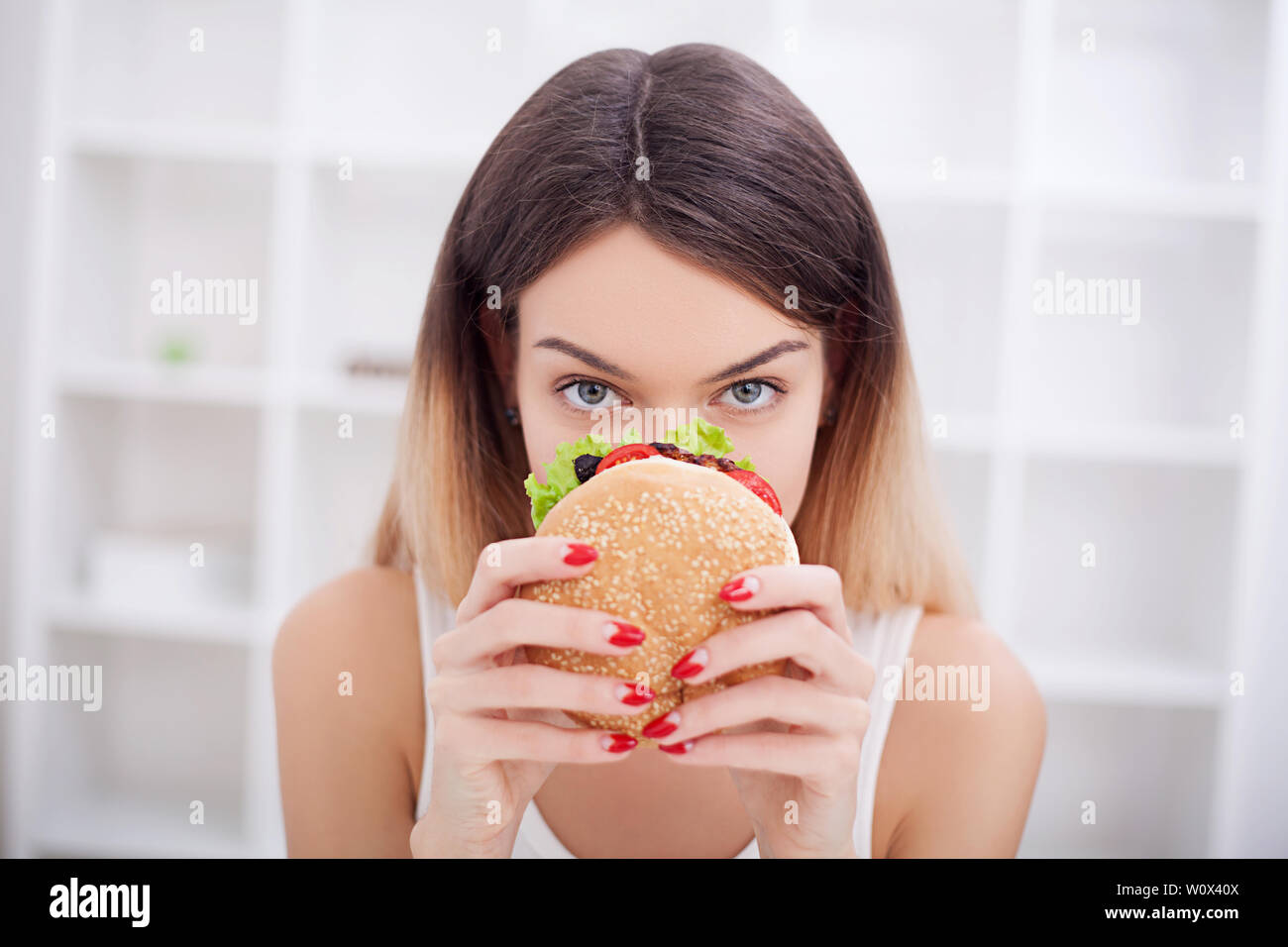 Diet. The concept of healthy and unhealthy nutrition. The model plus ...