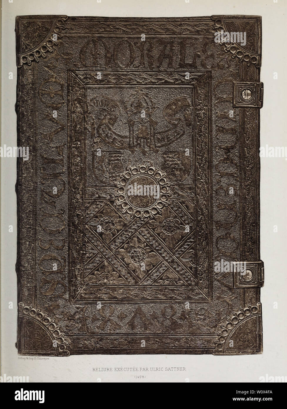 Bookbinding illustration. Retro and old image Stock Photo - Alamy