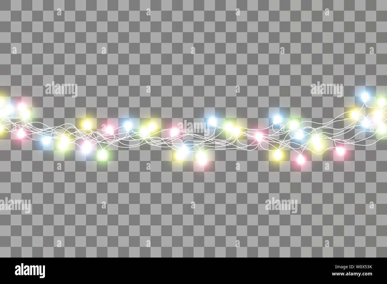 Christmas lights. Colorful Xmas garland. Vector red, yellow, blue and ...