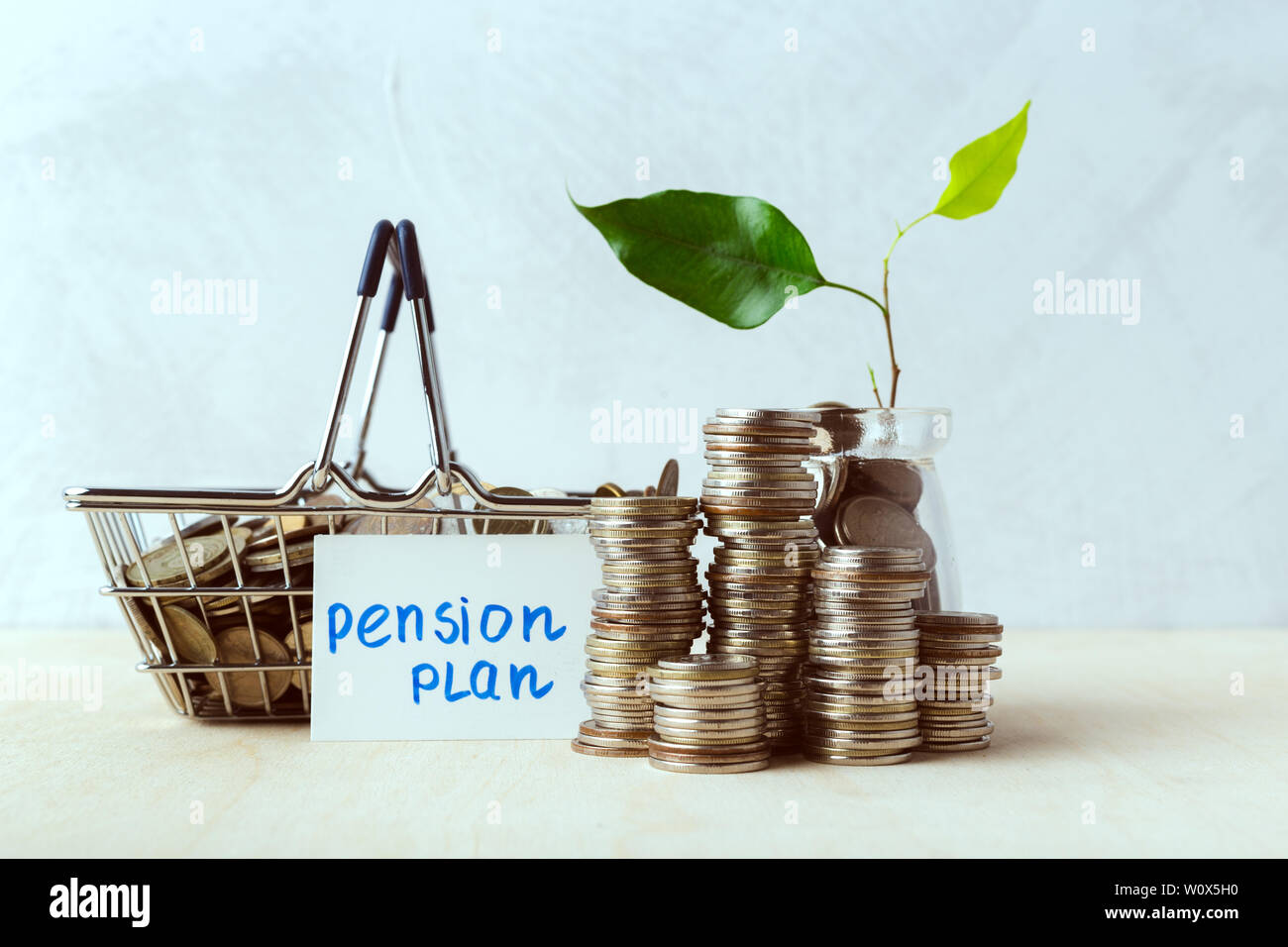 Saving Money Concept. Shopping trolley or cart with coin Stock Photo ...