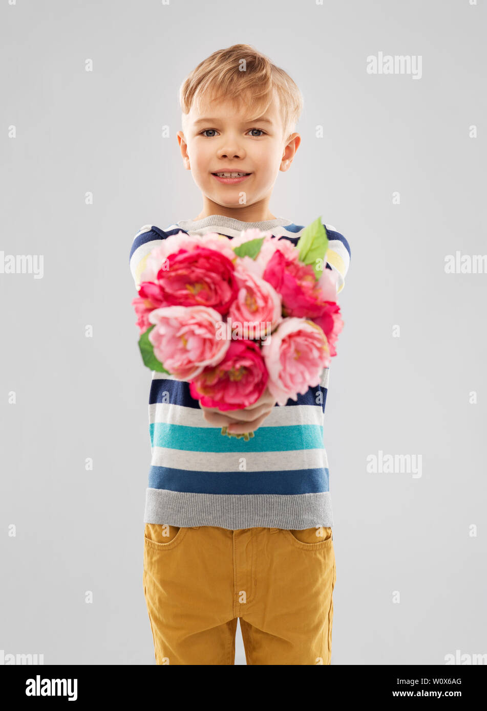 Boy flower studio shot hi-res stock photography and images - Alamy