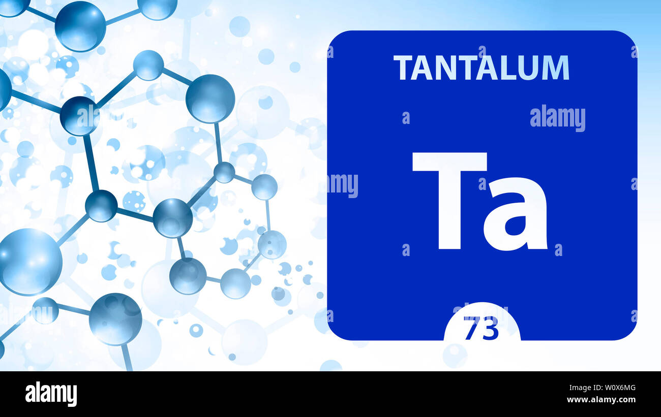 Tantalum Ta, chemical element sign. 3D rendering isolated on white ...