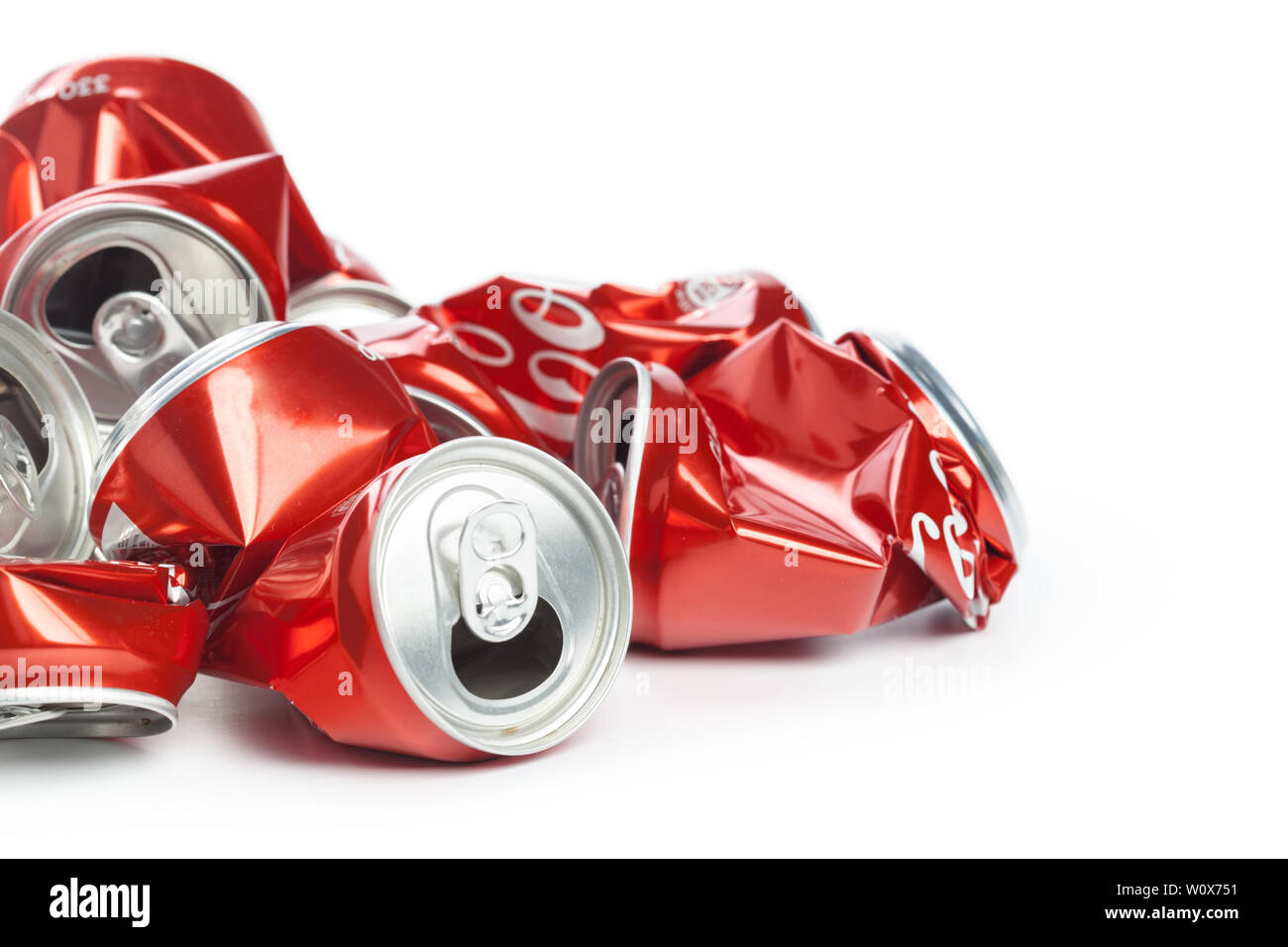 Compressed cans isolated on a white background Stock Photo - Alamy