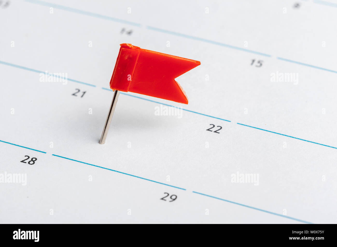 Closeup of dates on calendar page Stock Photo - Alamy