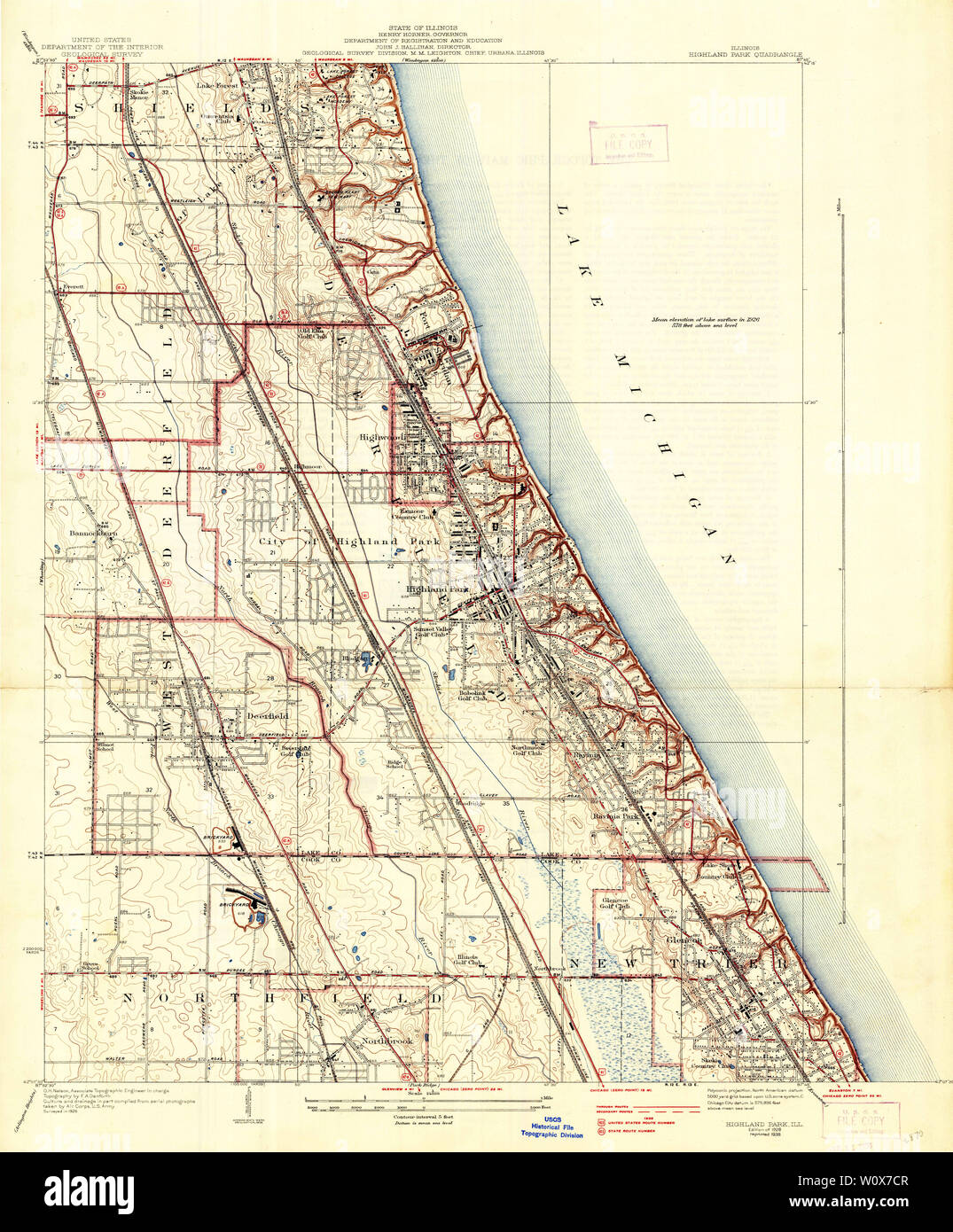 Highland park illinois map hi-res stock photography and images - Alamy