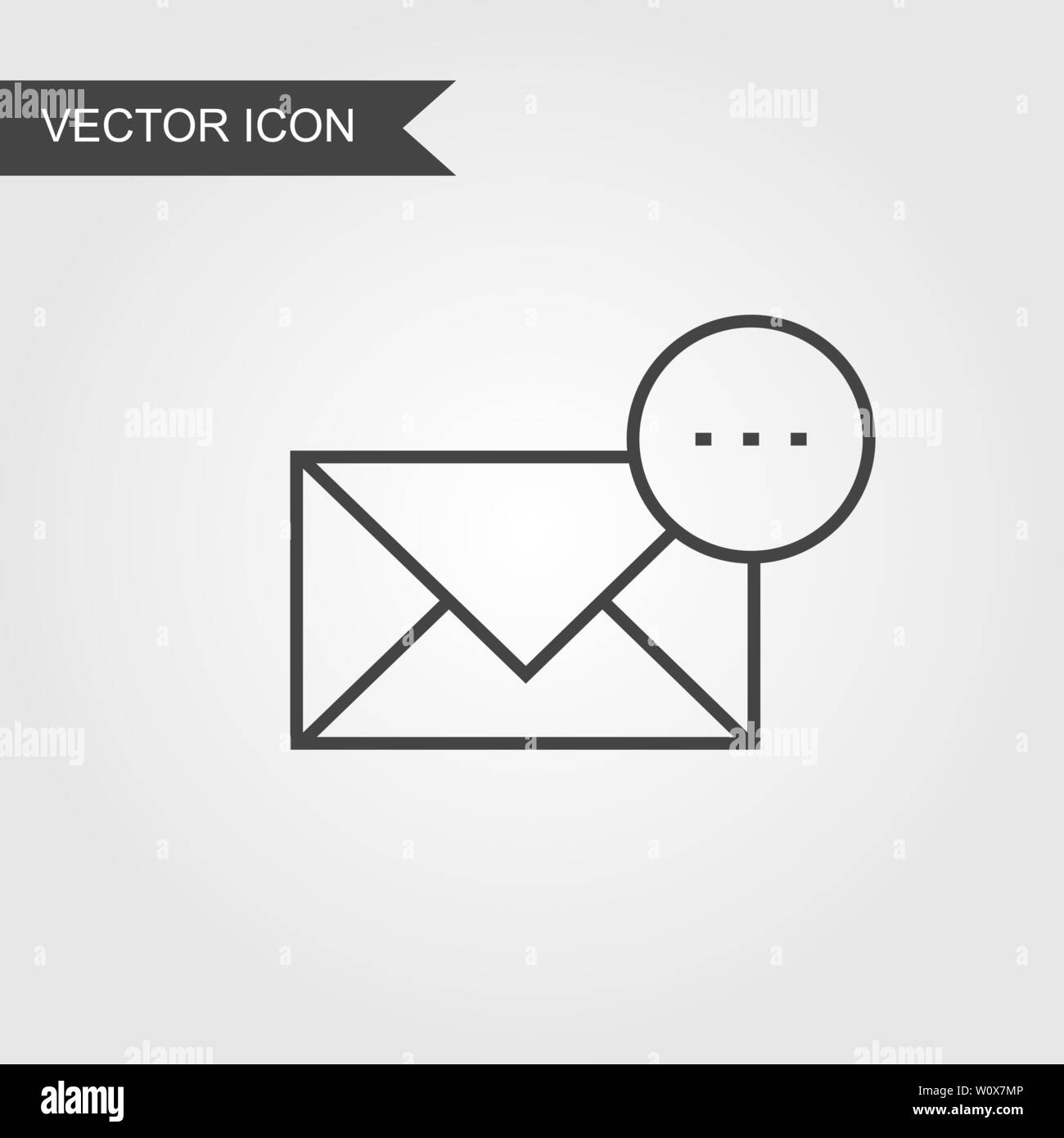 Envelope line icon. Vector mail linear style for web site page ...