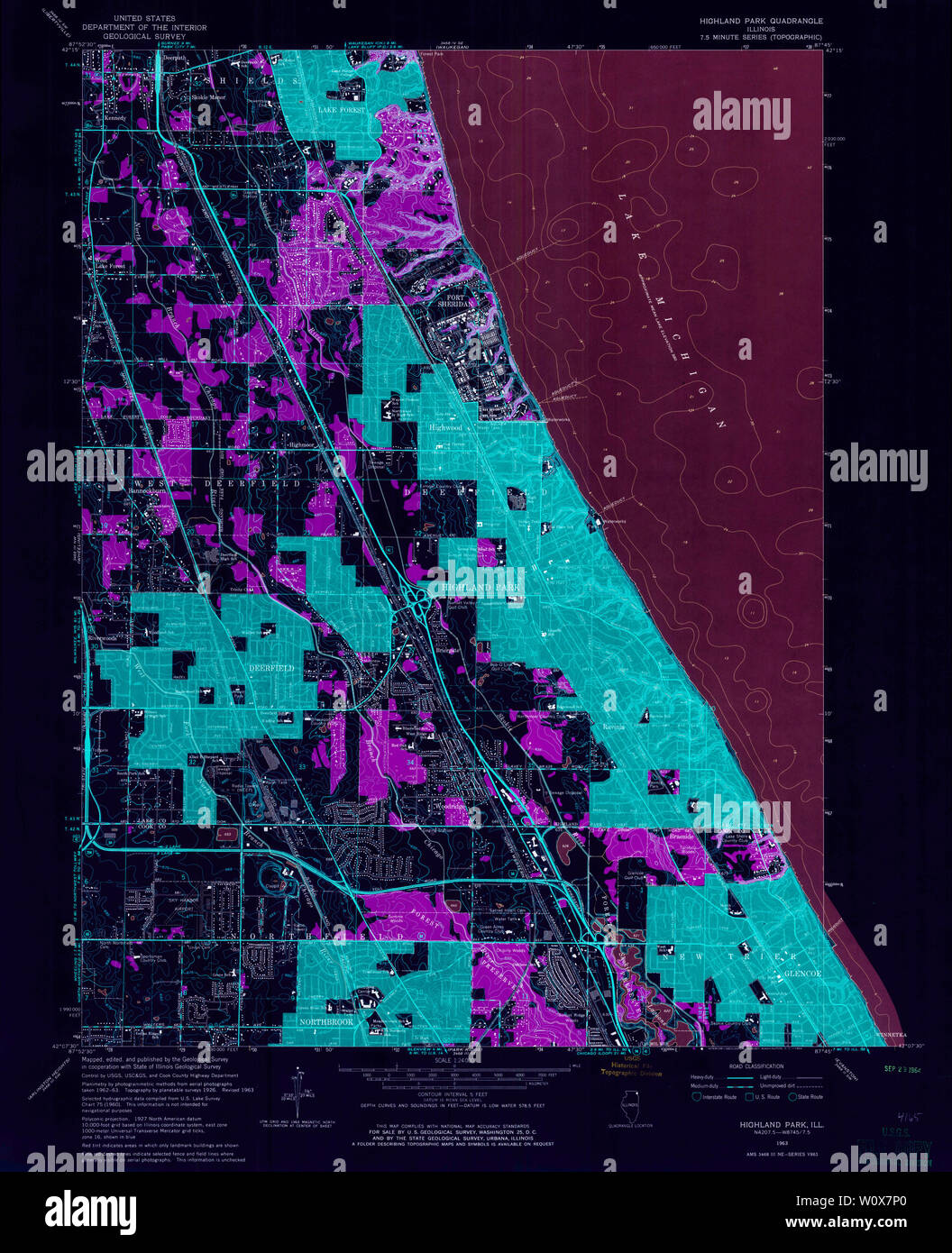 Highland park illinois map hi-res stock photography and images - Alamy