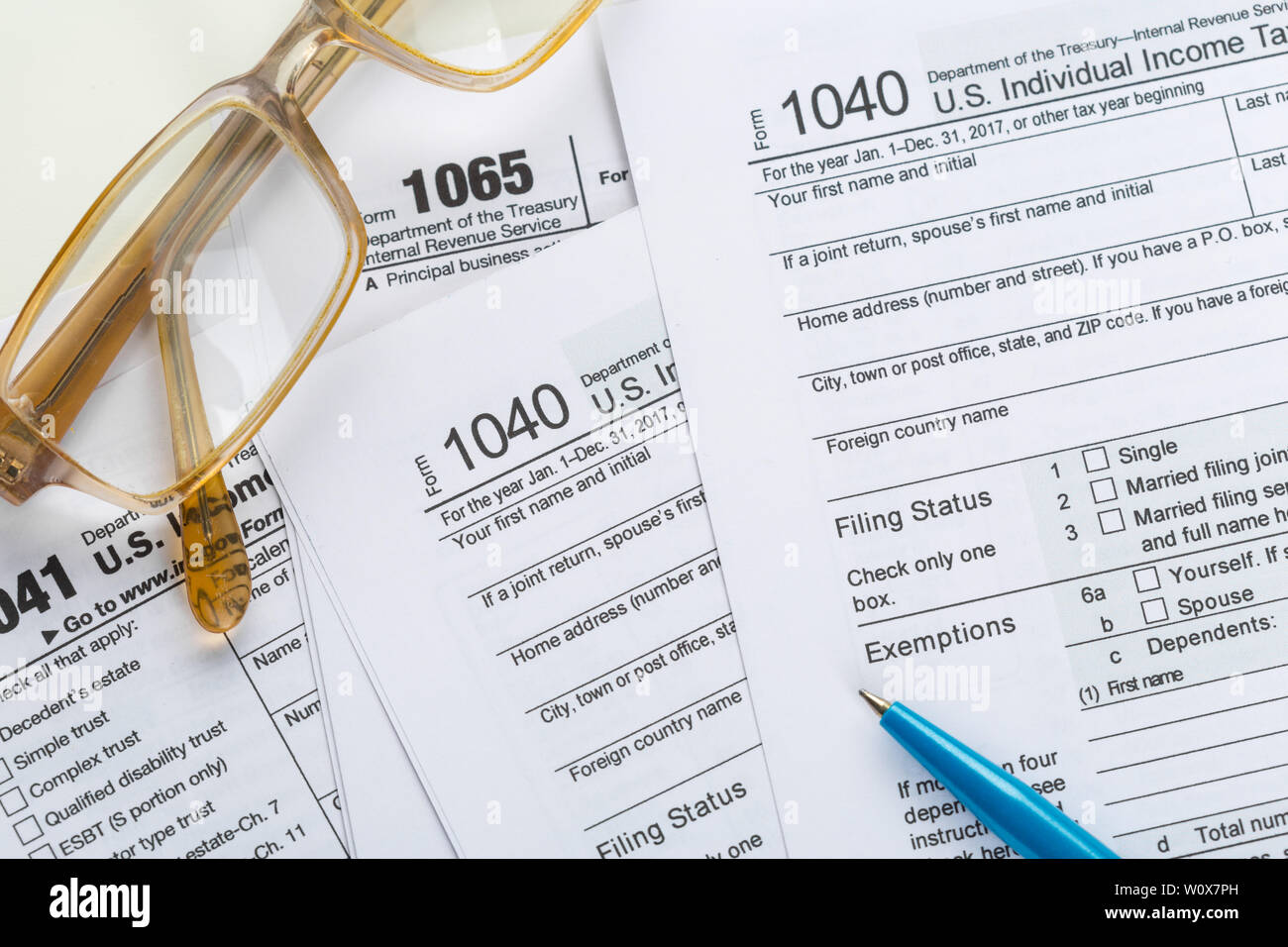 Tax forms, close up Stock Photo - Alamy
