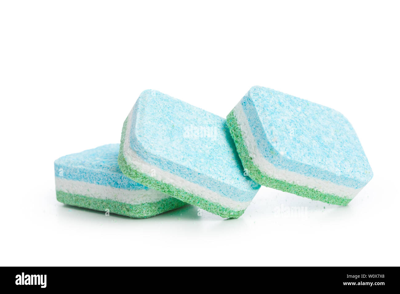 Dishwasher tablets on a white background Stock Photo - Alamy