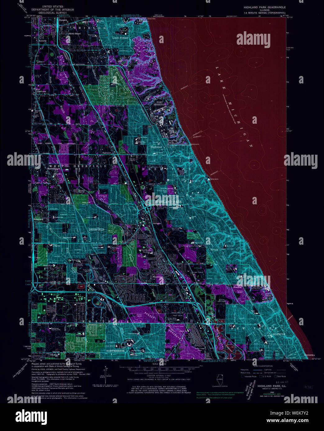Highland park illinois map hi-res stock photography and images - Alamy