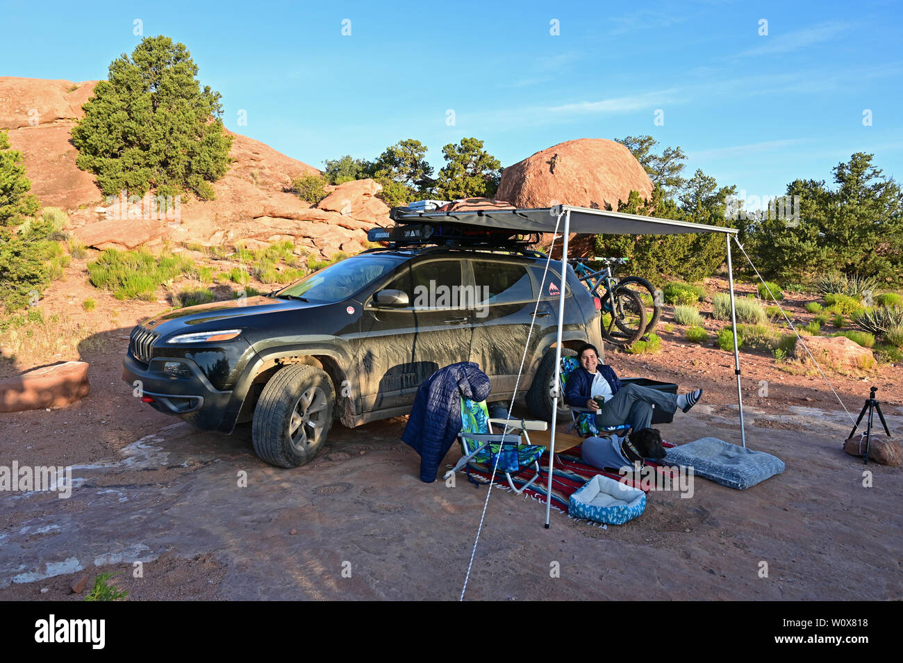 Grand Canyon National Park, Arizona 06-17-2019 Young woman enjoys ...