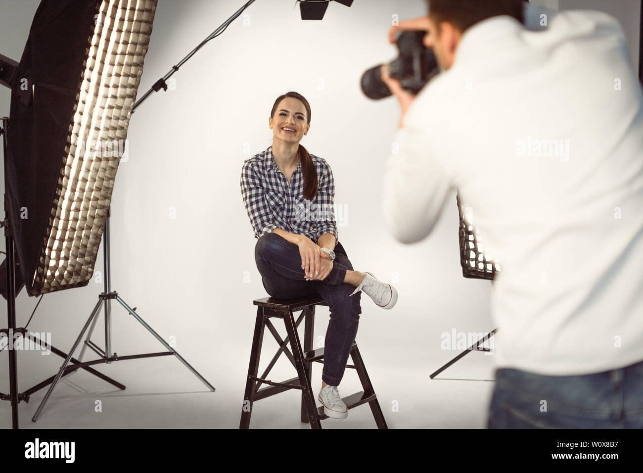 Professional photo shooting at the studio Stock Photo - Alamy