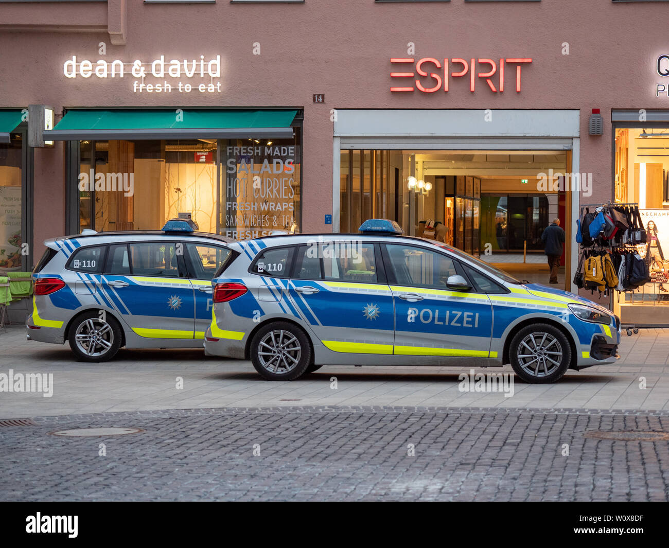 Augsburg, Germany - March 26, 2019: German police car from the state of ...