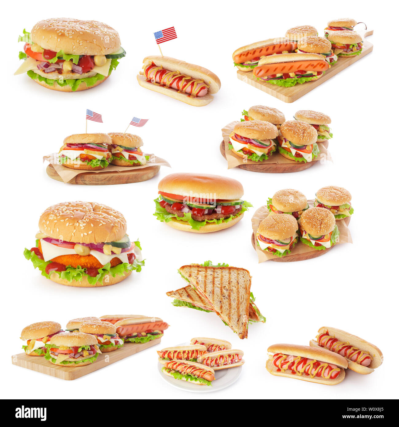 Burger Sandwich Collage Food High Resolution Stock Photography and ...