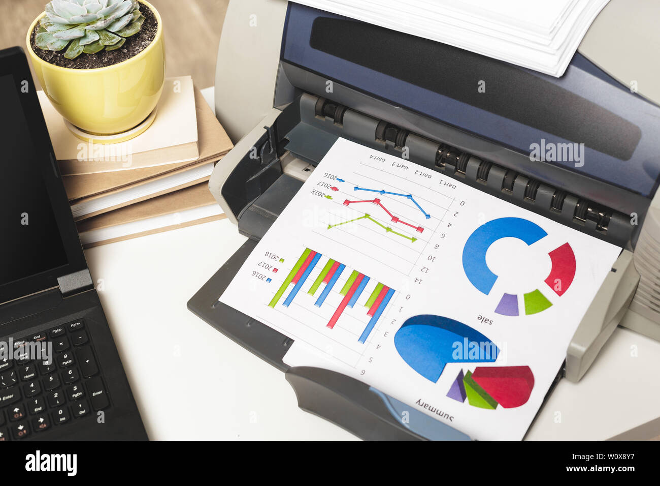printer in office Stock Photo - Alamy
