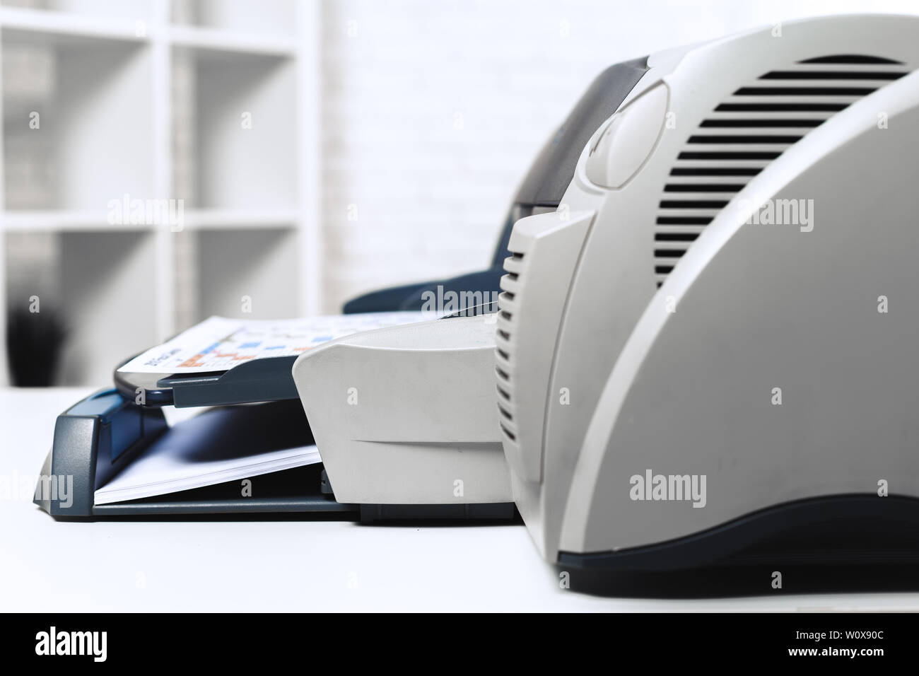 printer in office Stock Photo - Alamy