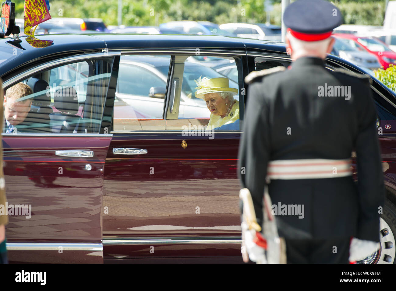 Cumbernauld, UK. 28 June 2019. PICTURED: Her Majesty The Queen. On ...
