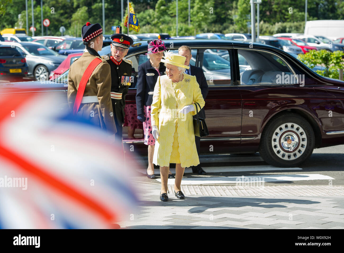Cumbernauld, UK. 28 June 2019. PICTURED: Her Majesty The Queen. On ...