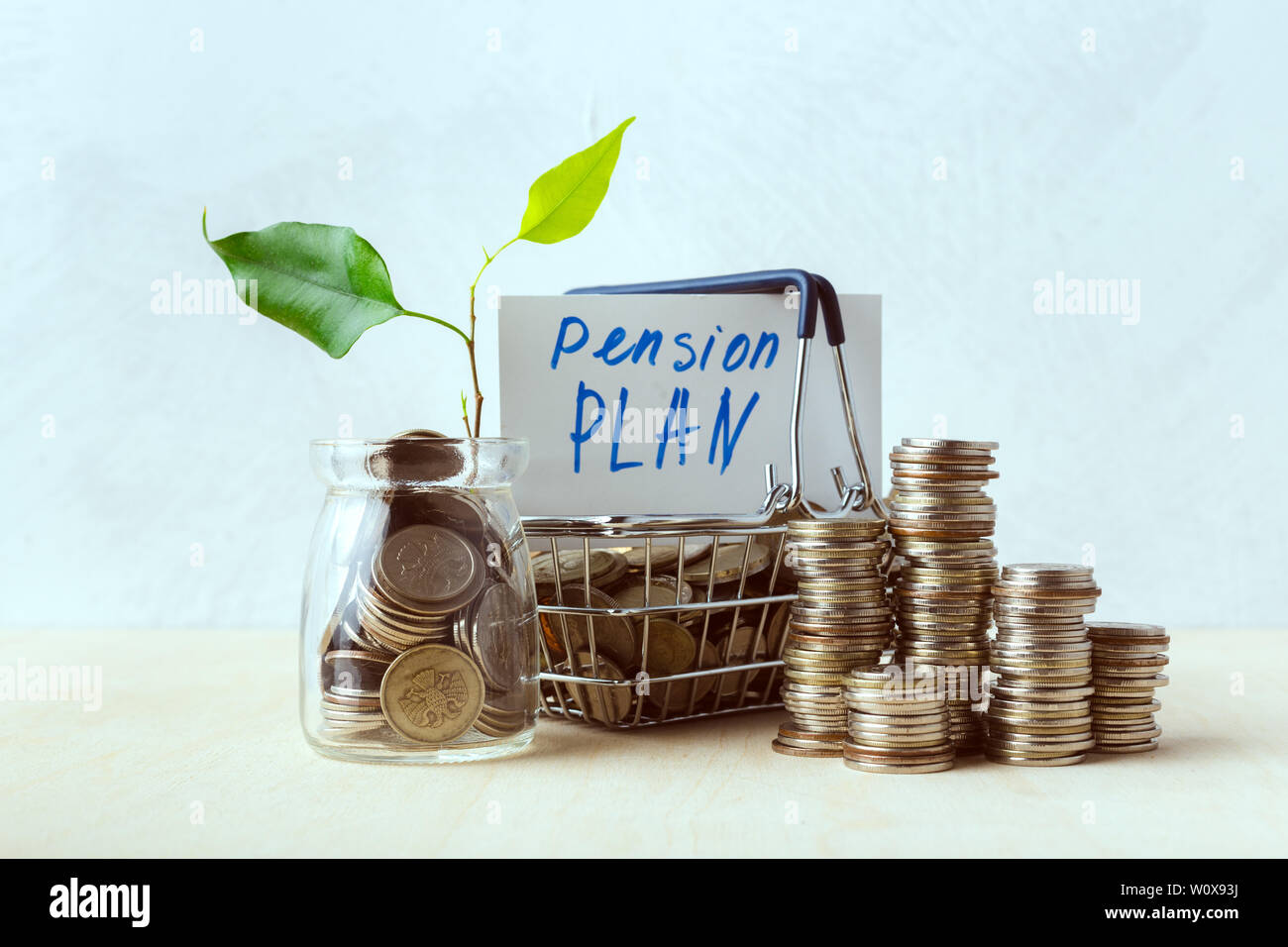 Saving Money Concept. Shopping trolley or cart with coin Stock Photo ...