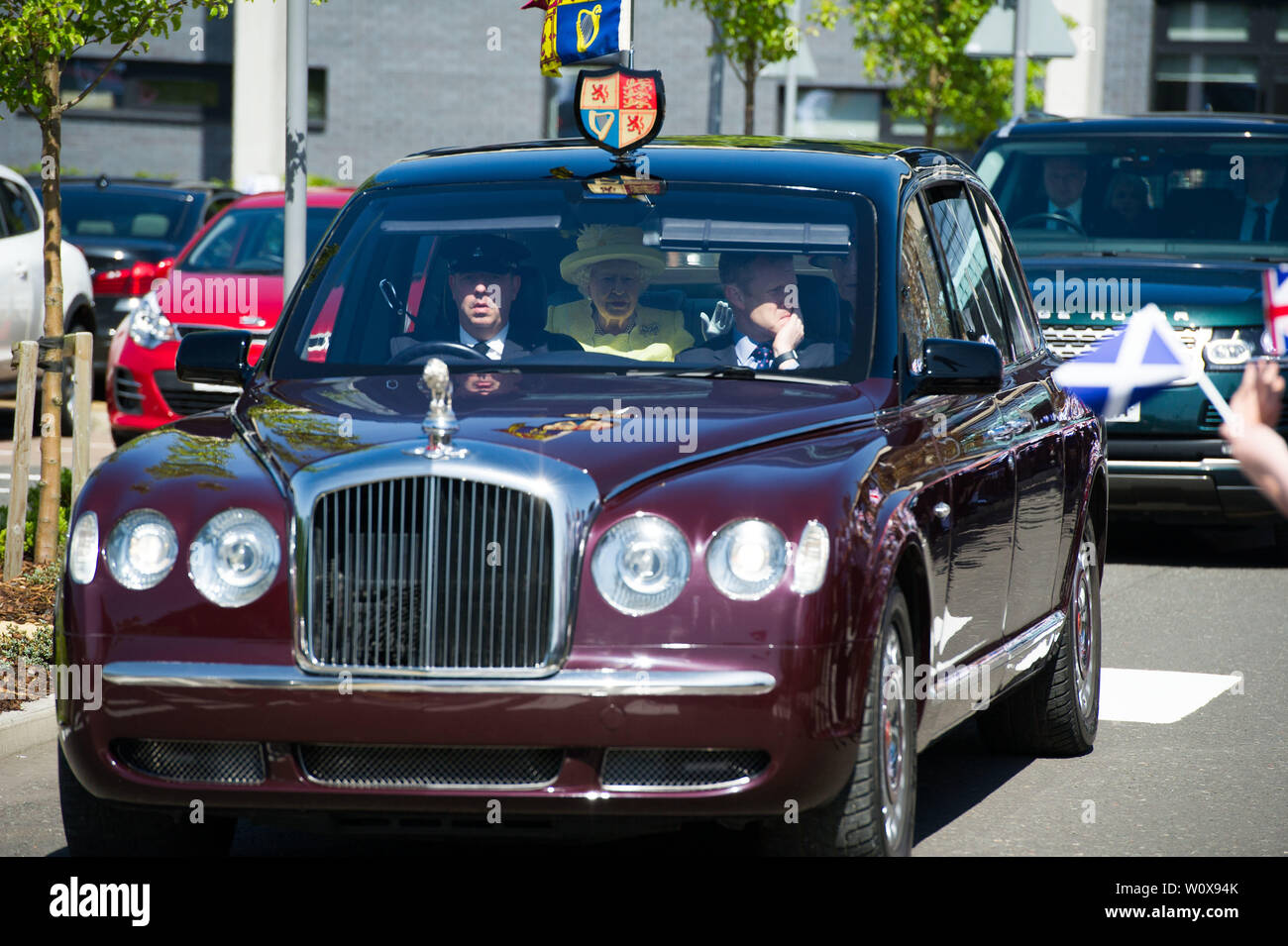 Cumbernauld, UK. 28 June 2019. PICTURED: Her Majesty The Queen. On ...