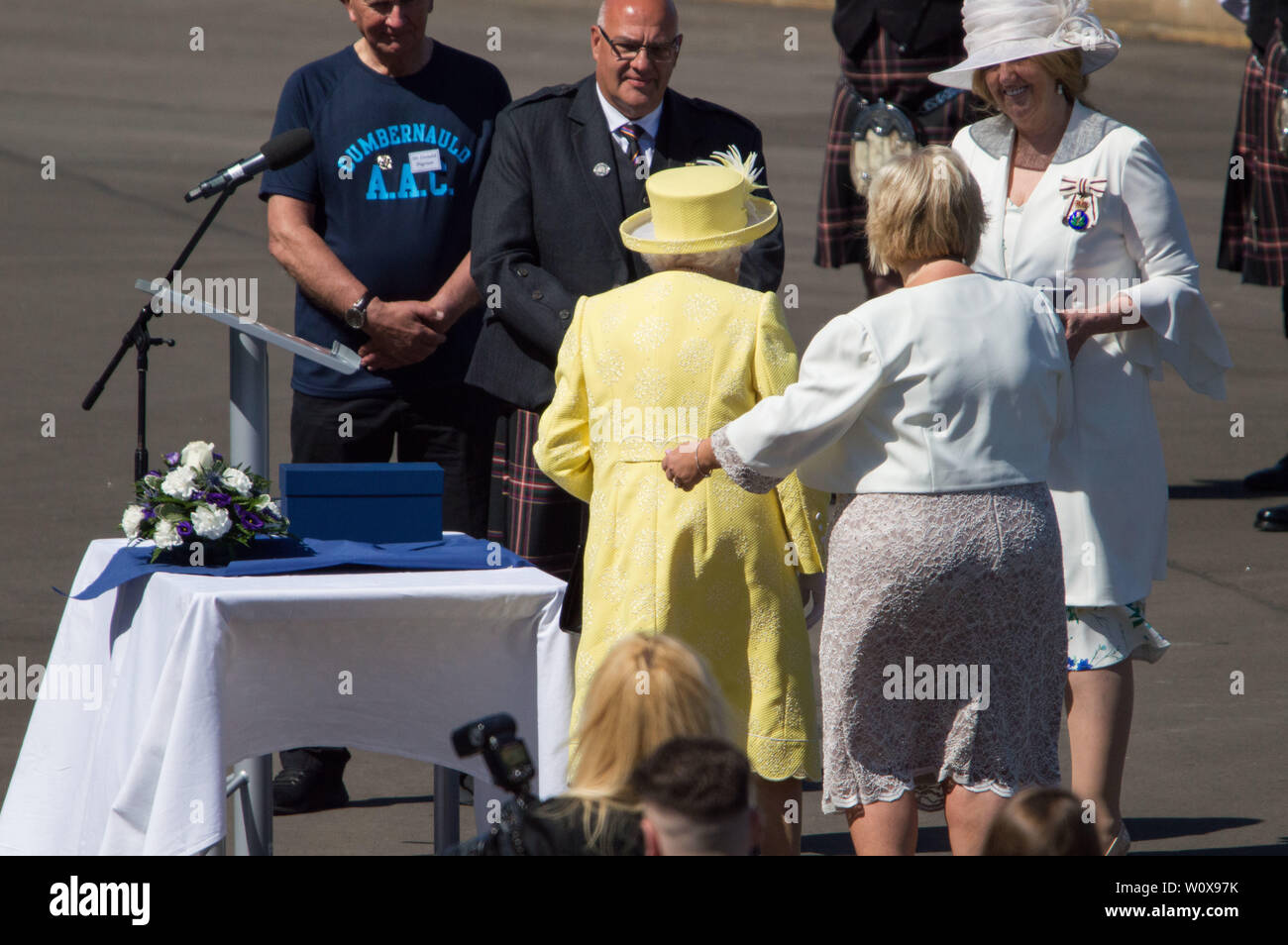 Cumbernauld, UK. 28 June 2019. PICTURED: Her Majesty The Queen. On ...