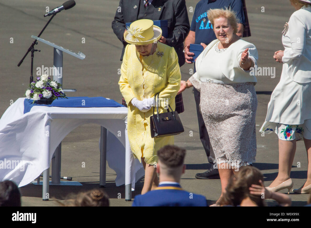 Cumbernauld, UK. 28 June 2019. PICTURED: Her Majesty The Queen. On ...