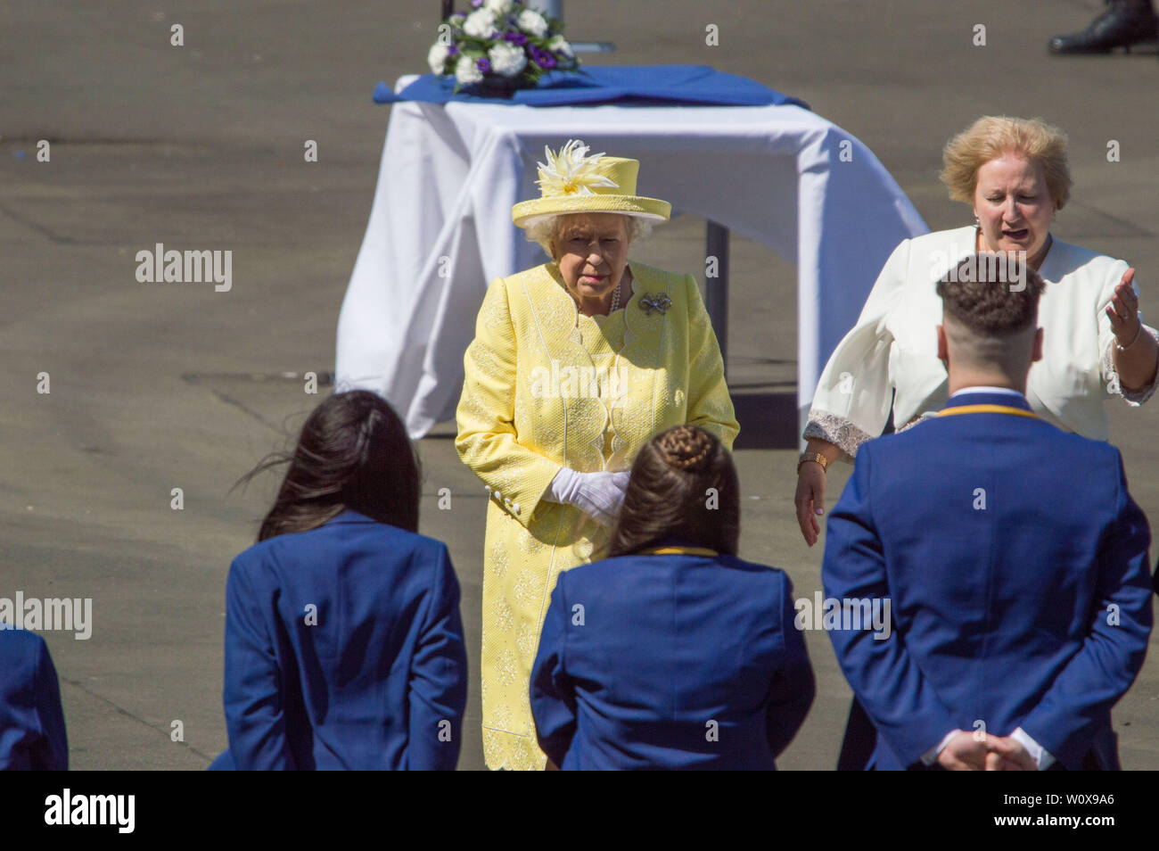 Cumbernauld, UK. 28 June 2019. PICTURED: Her Majesty The Queen. On ...