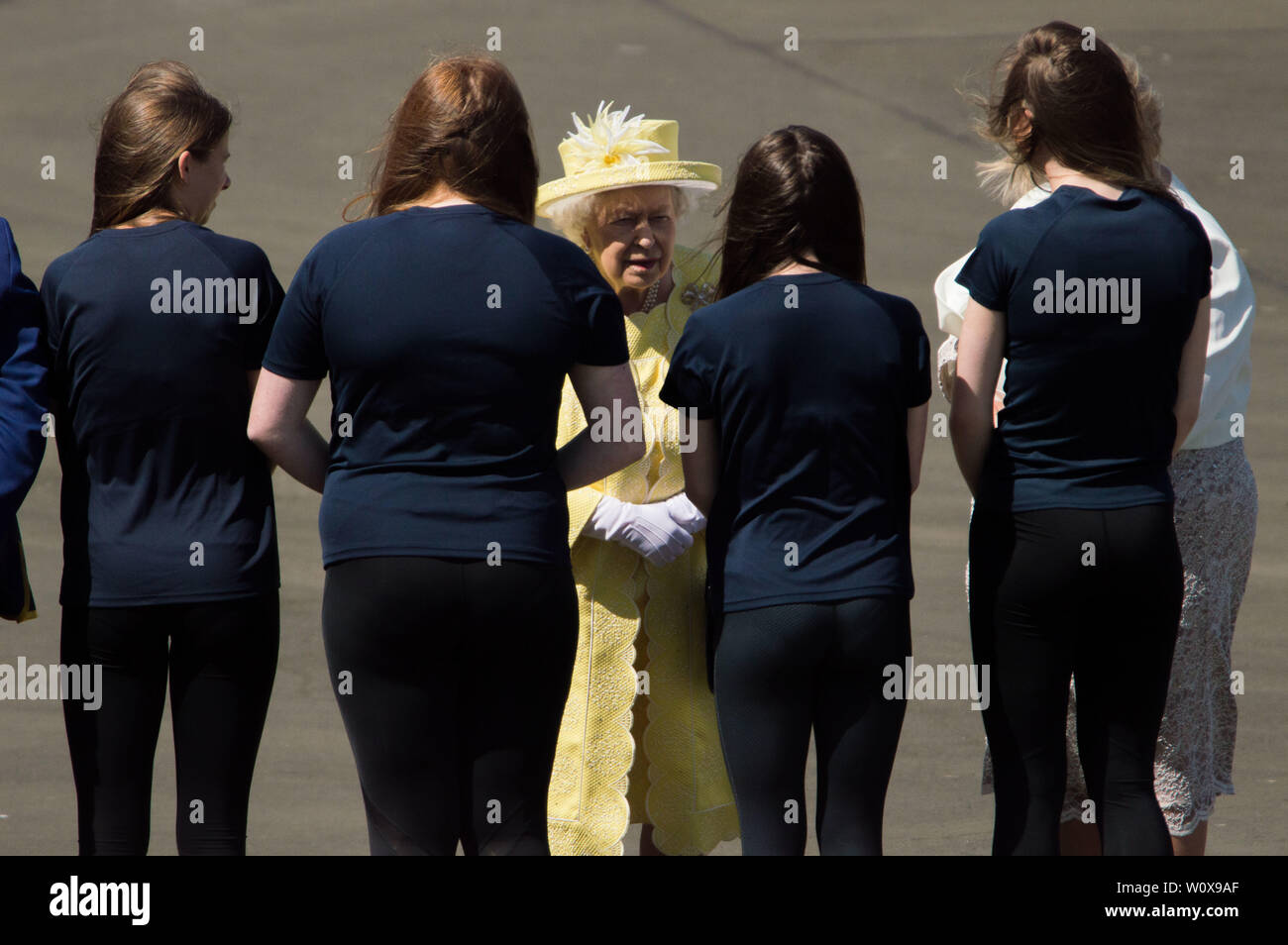 Cumbernauld, UK. 28 June 2019. PICTURED: Her Majesty The Queen. On ...