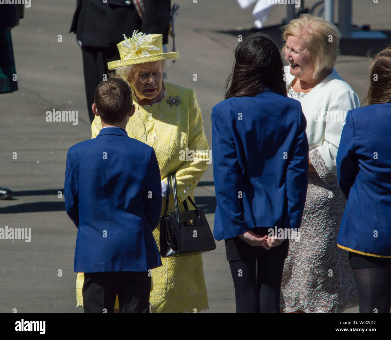 Cumbernauld, UK. 28 June 2019. PICTURED: Her Majesty The Queen. On ...