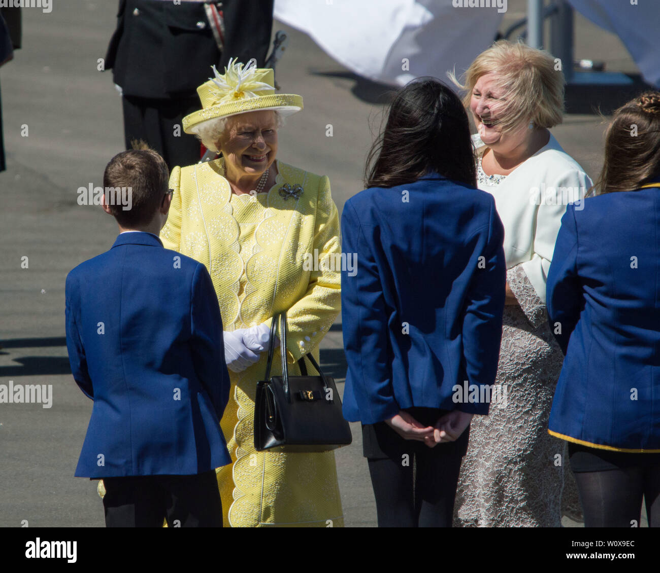 Cumbernauld, UK. 28 June 2019. PICTURED: Her Majesty The Queen. On ...