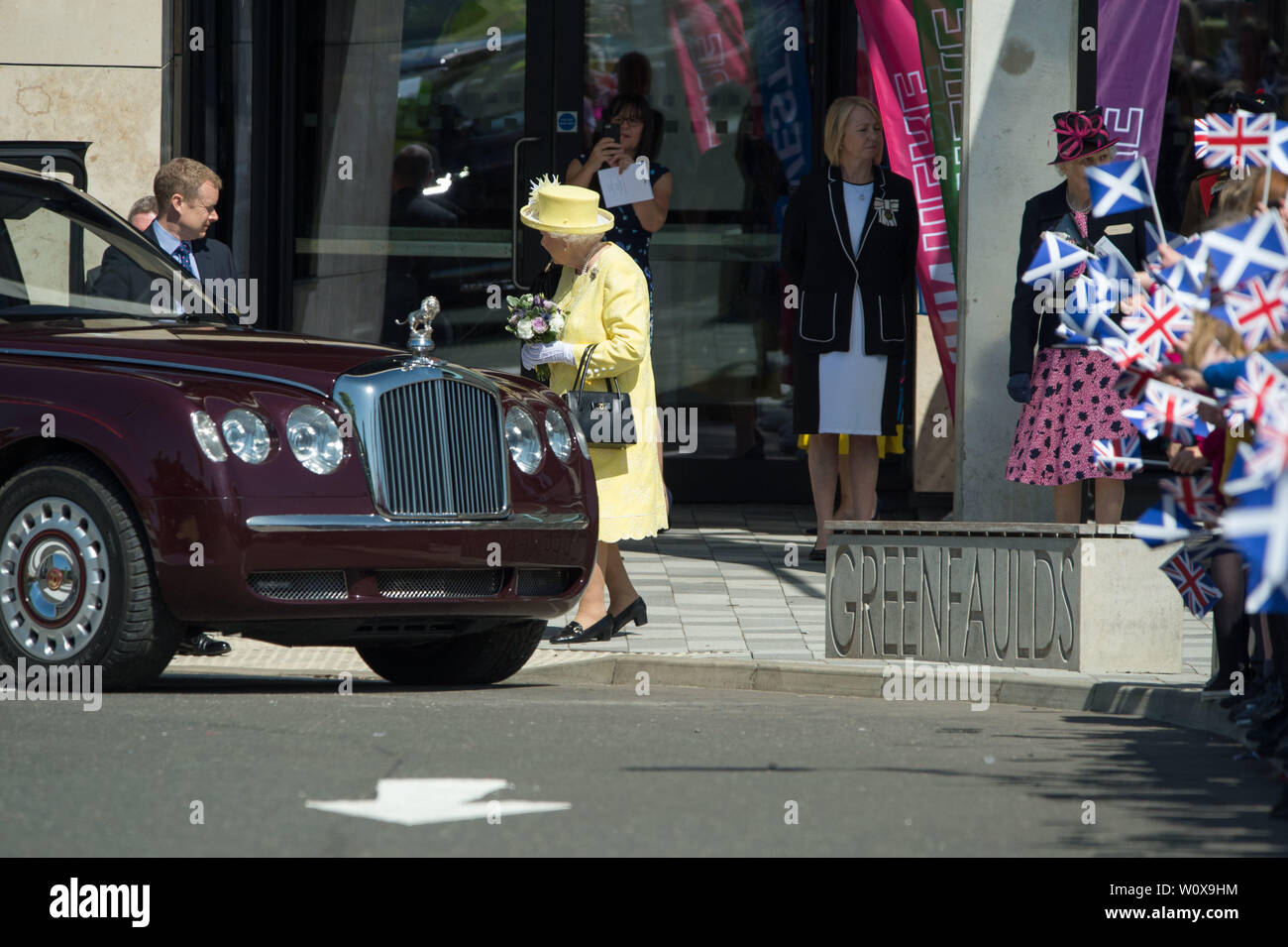 Cumbernauld, UK. 28 June 2019. PICTURED: Her Majesty The Queen. On ...